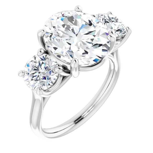 X1 Oval Engagement Ring 18K White Oval 12 × 10 mm 274212– Haejin Jewelry
