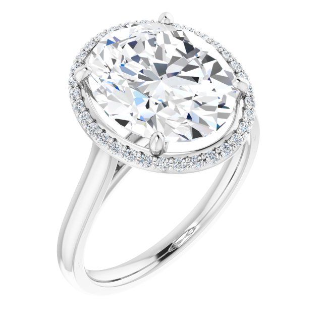 X1 Oval Engagement Ring 18K White Oval 12 × 10 mm 548772– Haejin Jewelry
