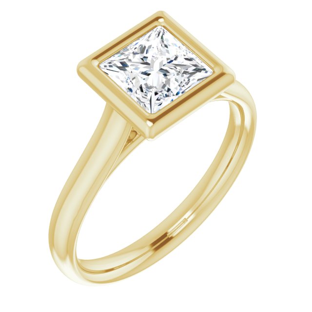 Square Solitaire Engagement Ring 10K Yellow Square 6 × 6 mm 857252 ...
