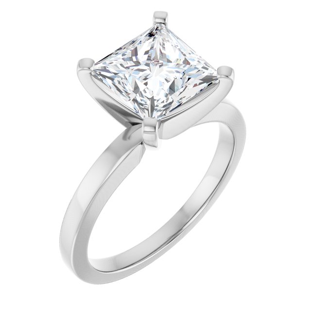 Square Solitaire Engagement Ring 18K White Square 7.5 × 7.5 mm 137380 ...